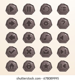 Set Stone Buttons Game Design Applications Stock Vector (Royalty Free ...