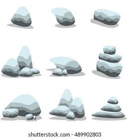 Set Stone Cartoon Vector Art Collection Stock Vector (Royalty Free ...