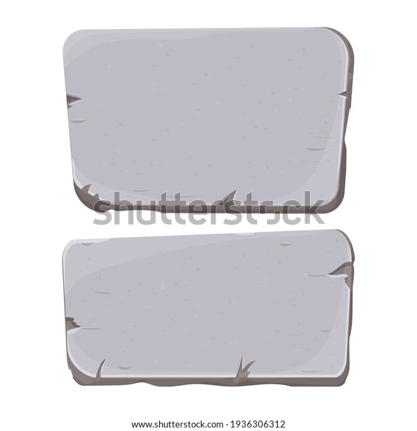 Set Stone Tablet Rock Banner Cracked Stock Vector (Royalty Free ...