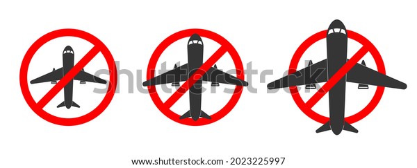 Set Stop Airplane Signs Isolated Sign Stock Vector (Royalty Free ...