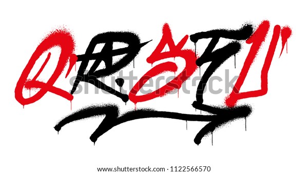Set street type calligraphy design alphabet graffiti style tag letters ...