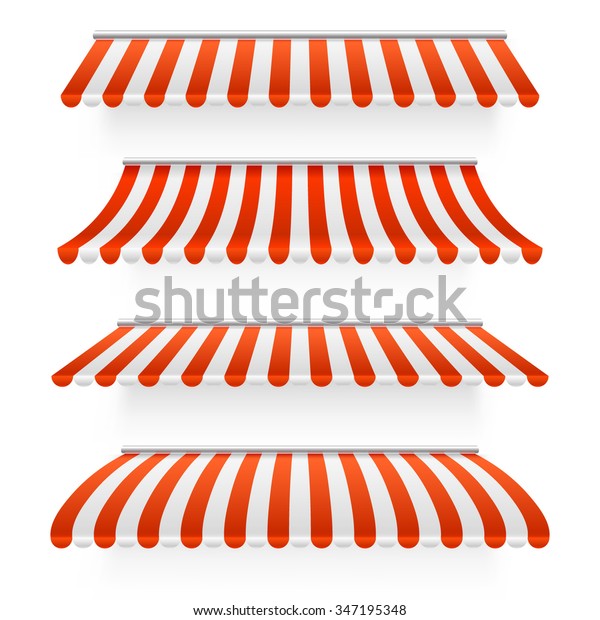 Set Striped Awnings Vector Illustration Stock Vector (Royalty Free ...