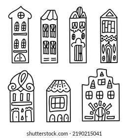 Set Stroke Hand Drawn House Icon Stock Vector (Royalty Free) 2190215041 ...