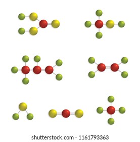 Set Structure Molecules Chemistry Science Stock Vector (Royalty Free ...