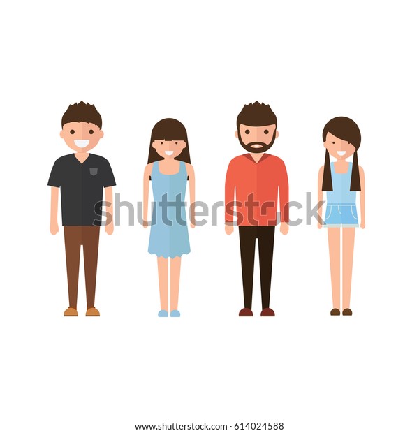 Set Style Young People Cartoon Style Stock Vector (Royalty Free ...