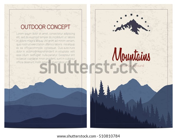 Set Stylish Outdoor Cards Template Vector Stock Vector (Royalty Free ...