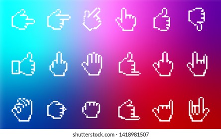 Set Stylish Vector Icons Hand Gestures Stock Vector (Royalty Free ...
