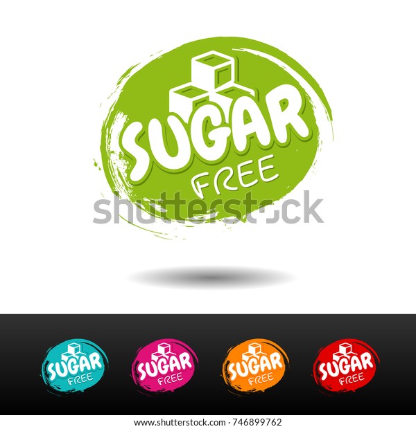 Set of Sugar free badges. Vector hand drawn labels.