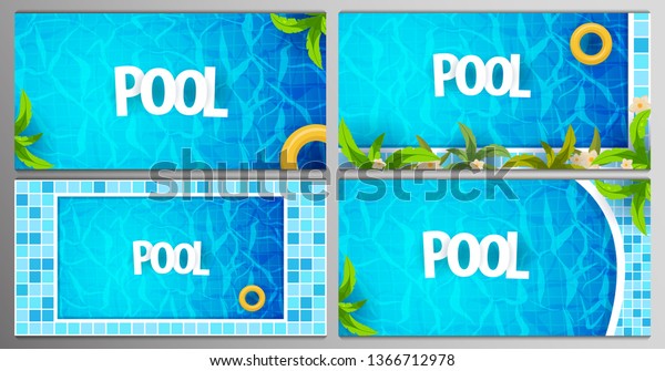 Set Summer Pool Party Posters Template Stock Vector (Royalty Free ...