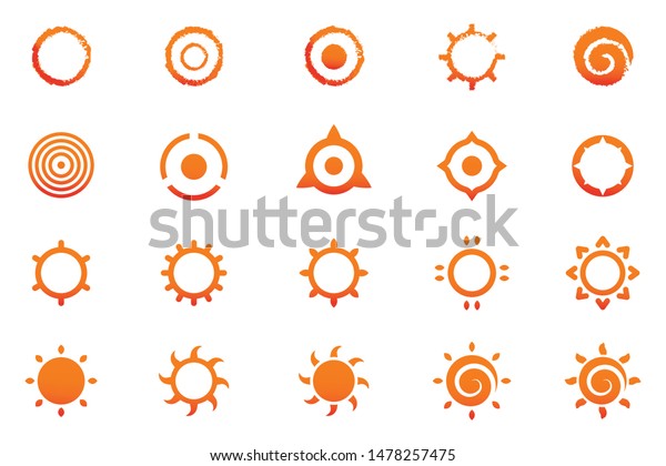 Set Sun Abstract Symbol Style Stock Vector (Royalty Free) 1478257475 ...