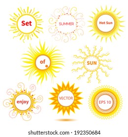 Set Sun Symbol Vector Illustration Stock Vector (Royalty Free ...