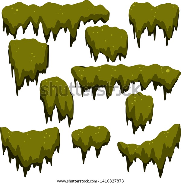 Set Swamp Moss Different Shapes Green Stock Vector (Royalty Free ...