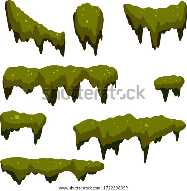Set Swamp Moss Different Shapes Stock Vector (Royalty Free) 1722338359 ...