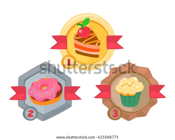 Set Sweet Rewards Icons Stock Vector (Royalty Free) 621068771 ...