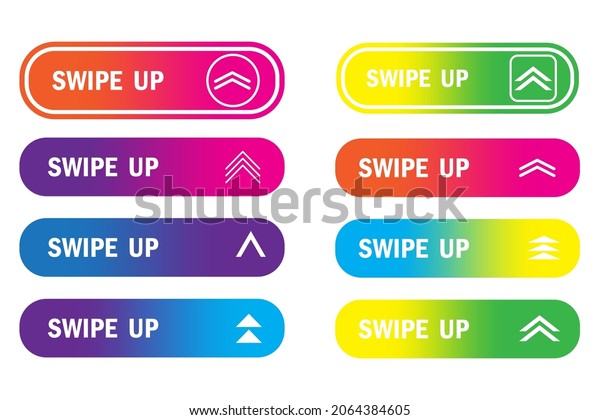 Set Swipe Button Social Media Element Stock Vector (Royalty Free ...