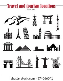 Set Symbols Different Countries Memorable Places Stock Vector (Royalty ...