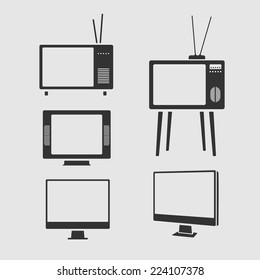 Set Symbols Tv Stock Vector (Royalty Free) 224107378 | Shutterstock