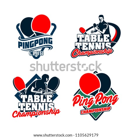 Set Table Tennis Badges Emblems Logos Stock Vector (Royalty Free ...