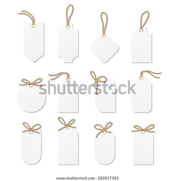Set Tags Labels Tied Rope Bows Stock Vector (Royalty Free) 282837383