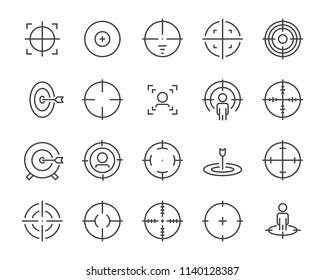 Set Target Line Icons Stock Vector (Royalty Free) 1140128387 | Shutterstock