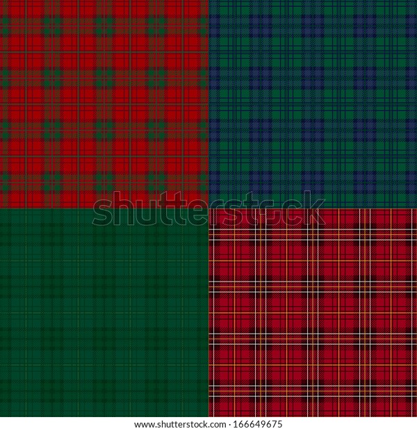 Set Tartan Check Backgrounds Stock Vector (Royalty Free) 166649675 ...