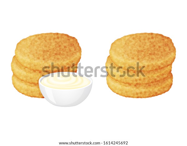 Set Tasty Hash Browns Sauces Icons Stock Vector (Royalty Free ...