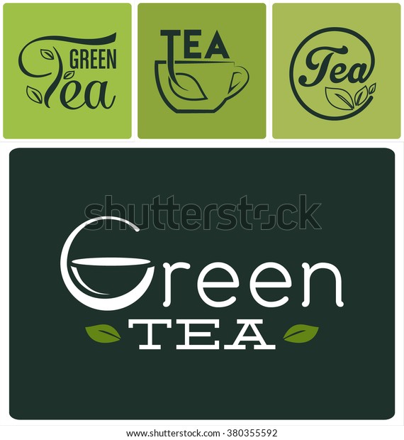 Set Tea Symbols Typographic Vector Designs Stock Vector (Royalty Free ...