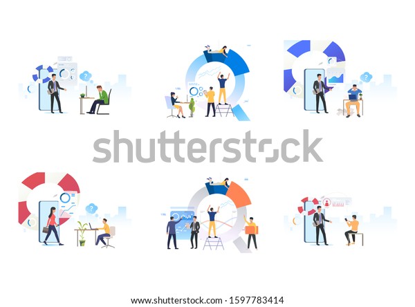 Set Team Consulting Support Center Flat Stock Vector (Royalty Free ...