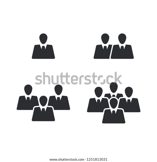 Set Teamwork Business Man Icon Vector Stock Vector (Royalty Free ...
