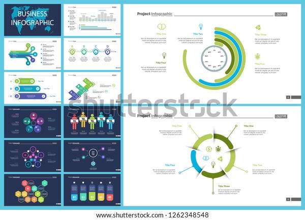 Set Teamwork Statistics Concept Infographic Charts Stock Vector ...