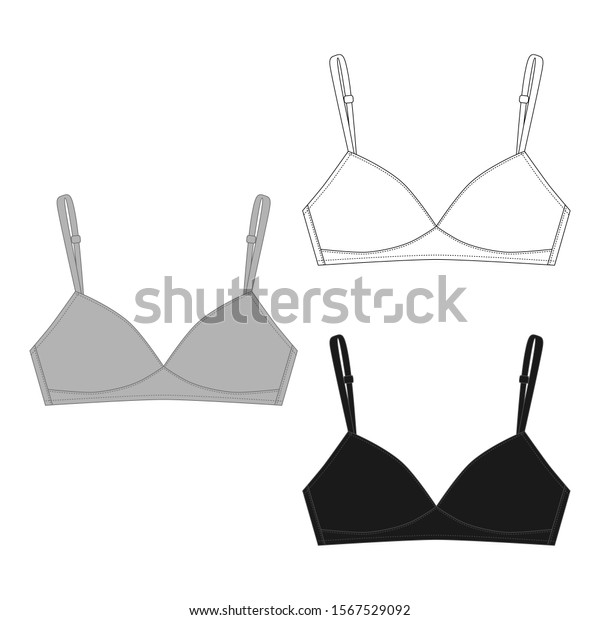 Set Technical Sketch Girls Bra Female Stock Vector (Royalty Free ...