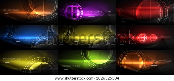 Set Techno Earth Planet Concept Backgrounds Stock Vector (Royalty Free ...