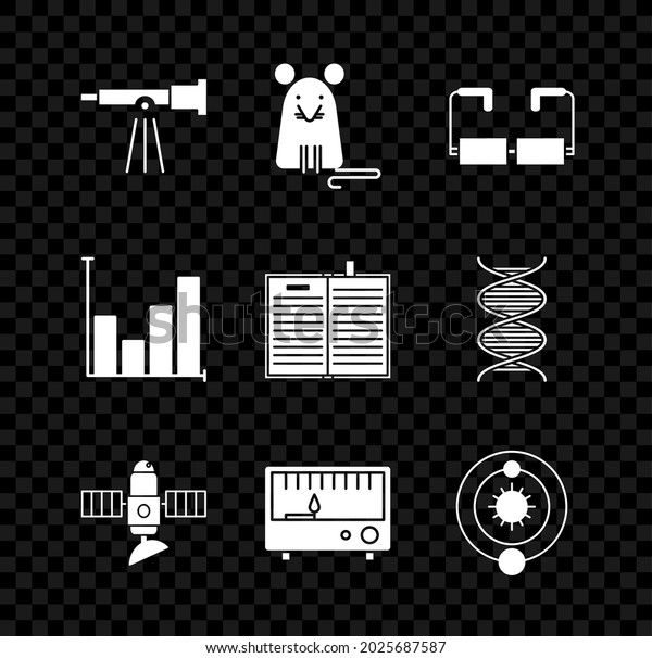 Set Telescope Rat Glasses Satellite Electrical Stock Vector (Royalty ...