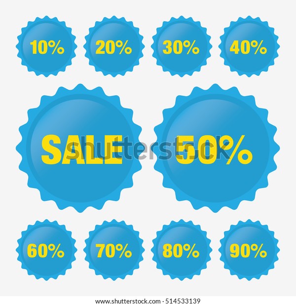 Set Template Blue Sale Tag Vector Stock Vector (Royalty Free) 514533139 ...