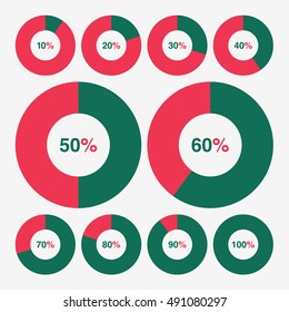 Set Template Icon Pie Green Chart 스톡 벡터(로열티 프리) 428698627 | Shutterstock