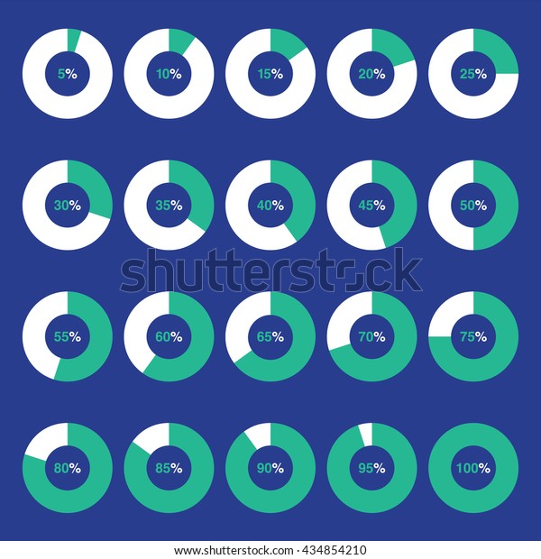 Set Template Icon Pie Green Chart Stock Vector (Royalty Free) 434854210 ...