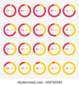 Set Template Icon Pie Pink Yellow Stock Vector (Royalty Free) 467965889 ...