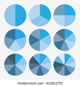 Set Template Pie Blue Chart Set: vetor stock (livre de direitos ...