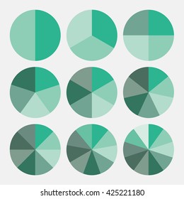 Info Template Pie Green Charts 6 Stock Vector (Royalty Free) 450439099