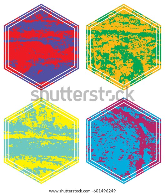 Set Templates Color Hexagon Retro Vintage Stock Vector (Royalty Free ...