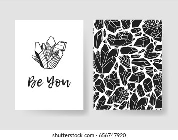 Set Templates Crystal Cards Hand Drawn Stock Vector (Royalty Free ...