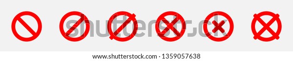 Set Templates Design Red Prohibition Signs Stock Vector (Royalty Free ...