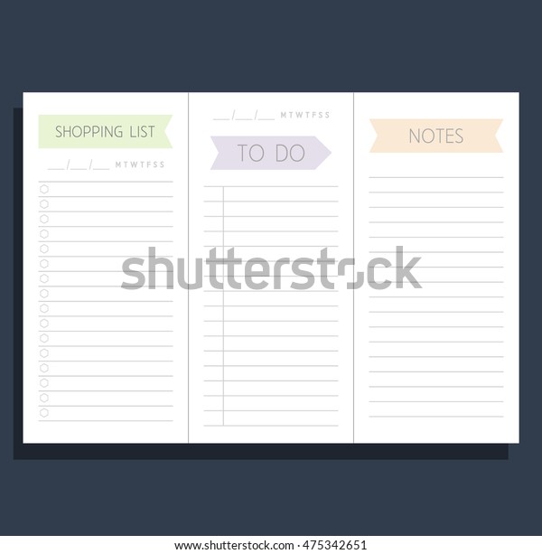 Set Templates Do List Shopping List Stock Vector (Royalty Free ...