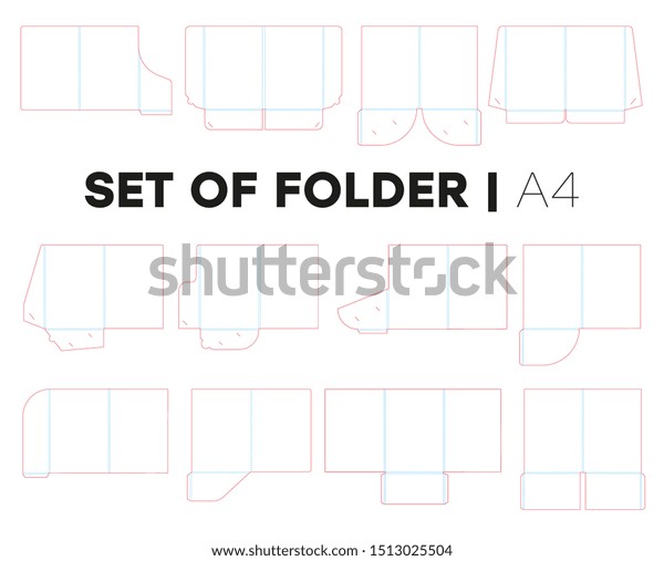 Set Templates Folders Die Cut Stamp Stock Vector (Royalty Free ...