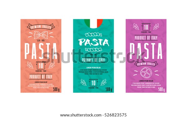 Set Templates Label Pasta Handdrawn Graphic Stock Vector (Royalty Free ...