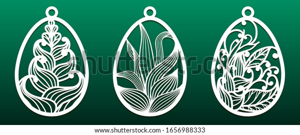 Set Templates Laser Cut Pendant Keychain Stock Vector (Royalty Free ...