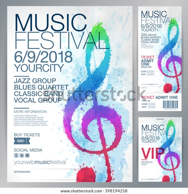 Set Templates Poster Brochure Ticket Vip Stock Vector (Royalty Free ...