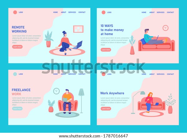 Set Templates Young People Work On: เวกเตอร์สต็อก (ปลอดค่าลิขสิทธิ์ ...