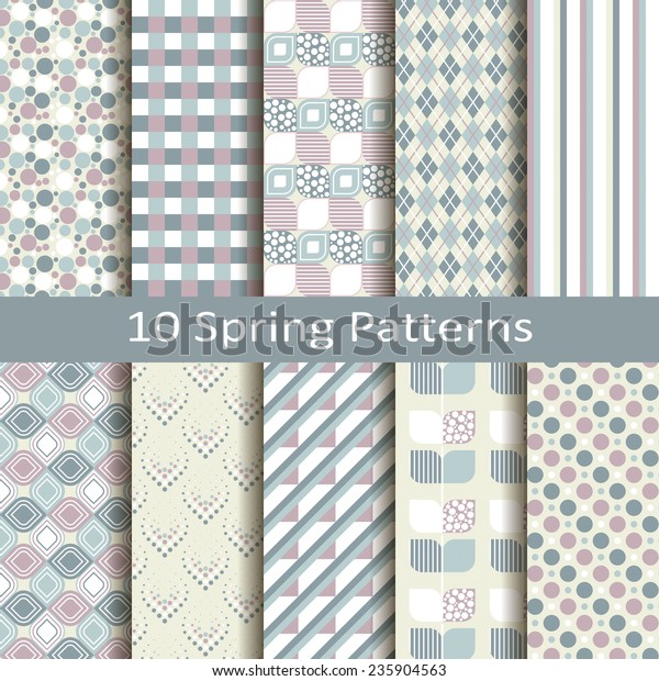 Set Ten Spring Patterns Stock Vector (Royalty Free) 235904563 ...
