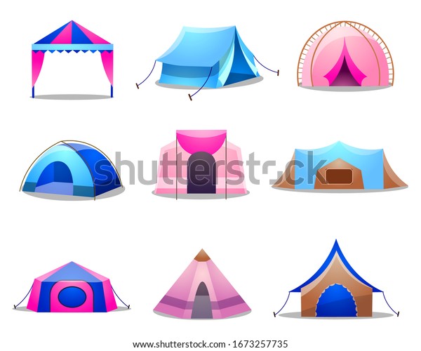Set Tents Vector Illustration Cartoon Style Stock Vector (Royalty Free ...